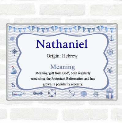 Nathaniel Name Meaning Jumbo Fridge Magnet Nautical | eBay UK