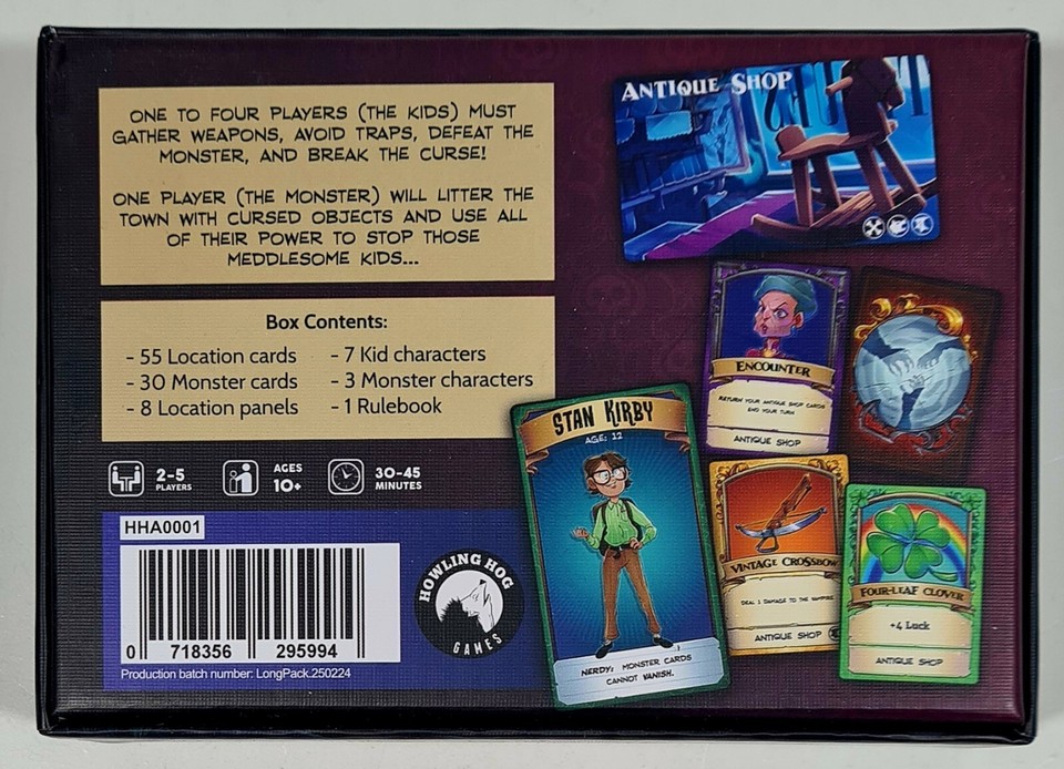 Horror Card Game the Curse Of Misfortune Lane Zombie Vampire Werewolf ...