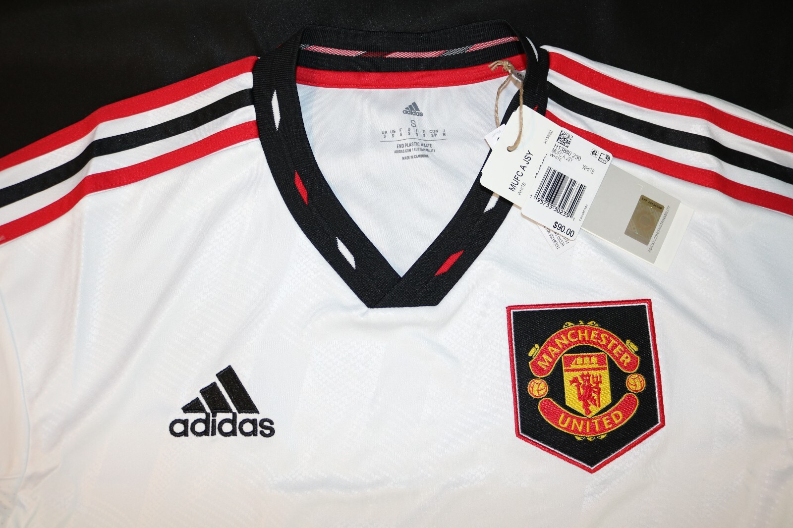 Adidas Manchester united Away White Soccer Jersey Men's Size: S H13880 ...