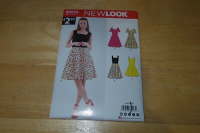Misses New Look 6553 Sewing Pattern Sleeveless Sundress Dress Sizes 6 ...