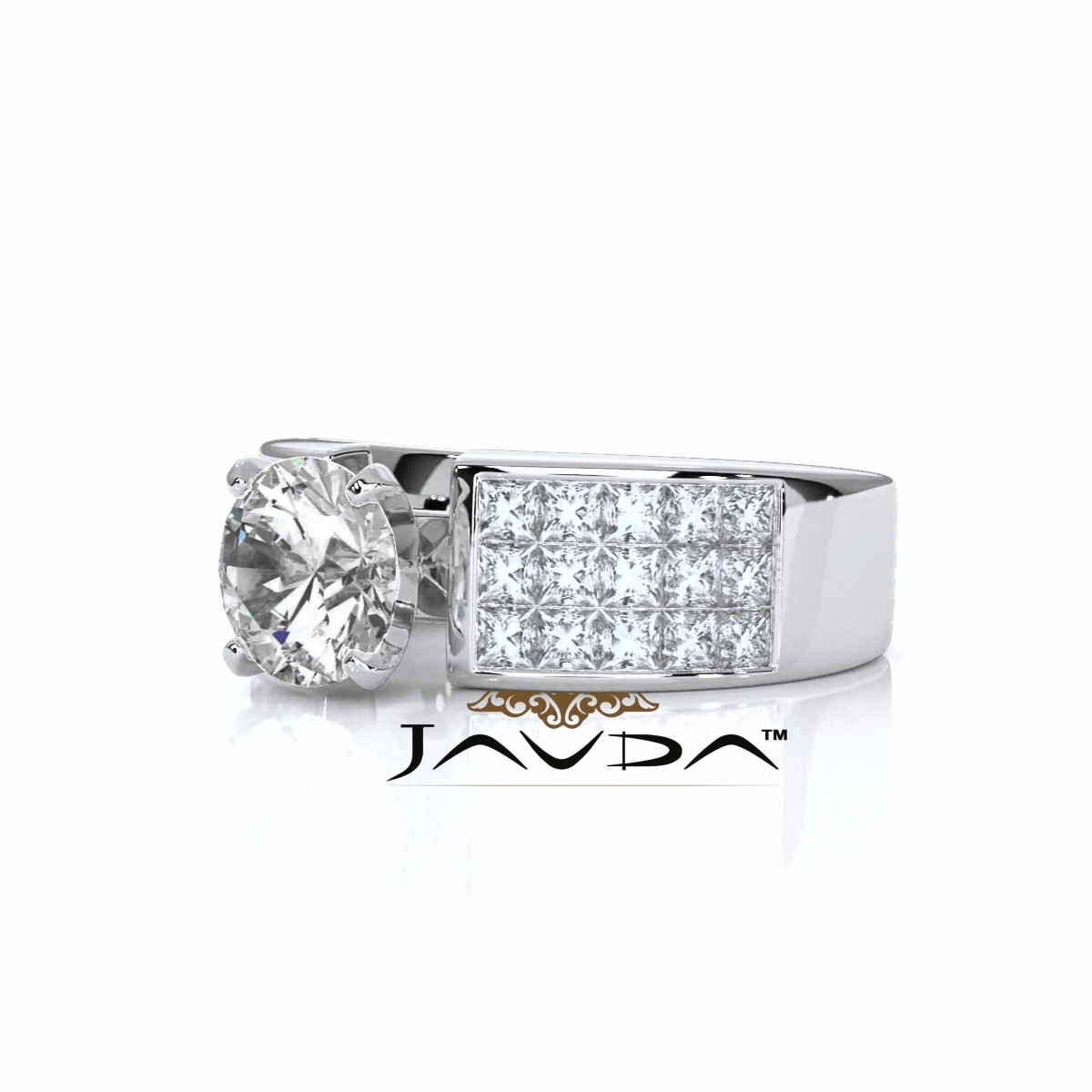 4 Prong Invisible Set Round Diamond Engagement Ring GIA Certified G SI1 ...