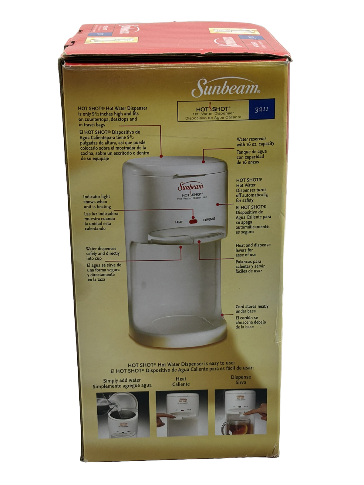 Vintage Sunbeam Hot Shot Hot Water Dispenser 3211 White | eBay