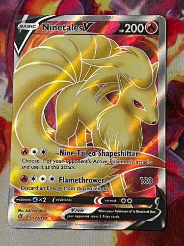 Pokemon Ninetales V 177/192 Ultra Rare Full Art Holo Sword & Shield ...