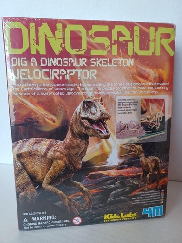 Dig A Dinosaur Skeleton VELOCIRAPTOR By 4M Kidz Labs Ages 8 Plus NEW ...