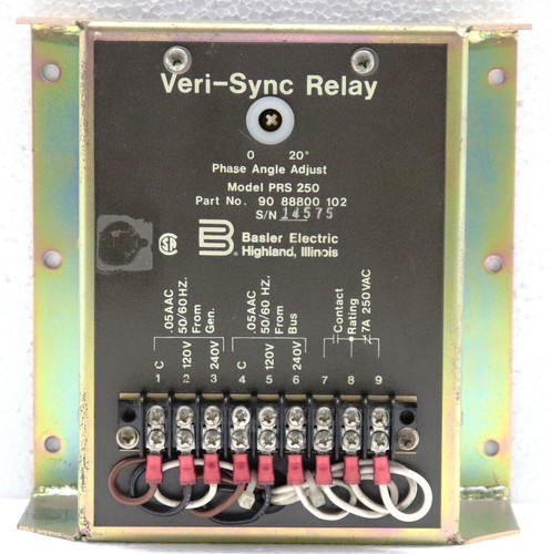 BASLER ELECTRIC 9088800102 VERI RELAY SYNC PRS 250 | eBay