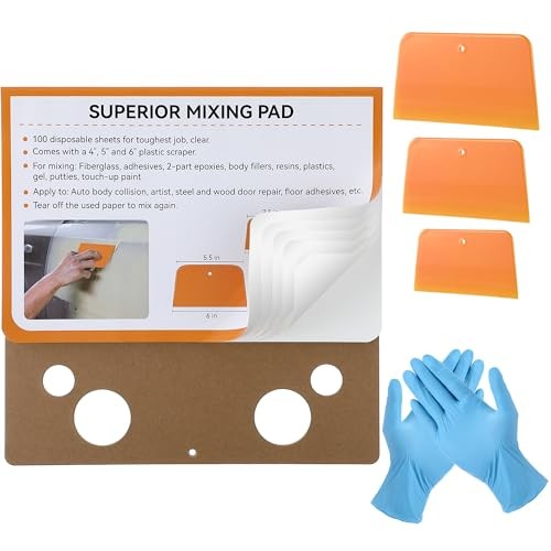 Body Filler Mixing Board Kit, Body Filler Mixing Pad 12-12 in, Yellow ...