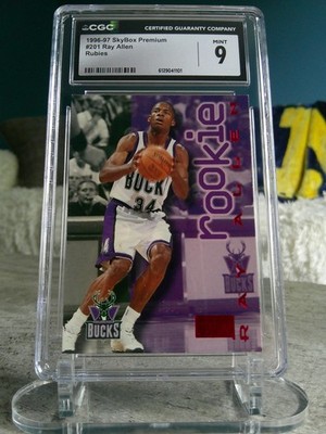 Ray Allen 1996-97 SkyBox Premium Rubies #201 CGC 9 Rookie RC (PSA Total ...