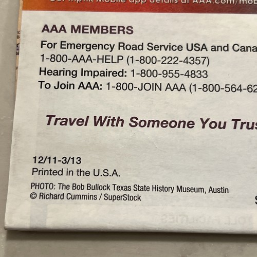 AAA Map Texas State Series 2013 AAA Road Map Paper Map | eBay