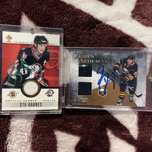 2 Signed Buffalo Sabres Jersey Cards Stu Barnes And Derek Roy | eBay