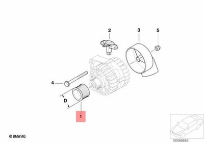 Genuine BMW E46 E60 E60N E61 E61N E63 E63N Alternator Pulley OEM ...