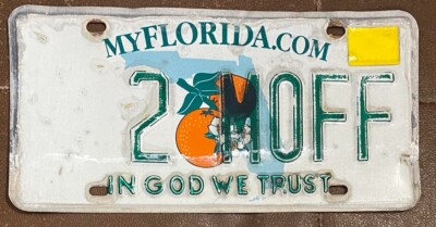 Florida VANITY License Plate 2 MOFF | eBay