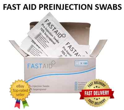 Fast Aid Pre-Injection Swabs 70% IPA Alcohol Wipes Piercing Tattoo ...