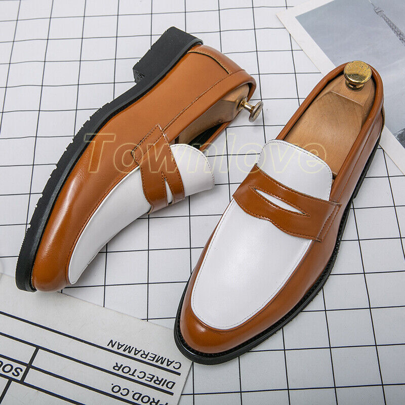 Men Loafer Color Block Shoes Dress Shoes Slip-on Penny Business Formal ...