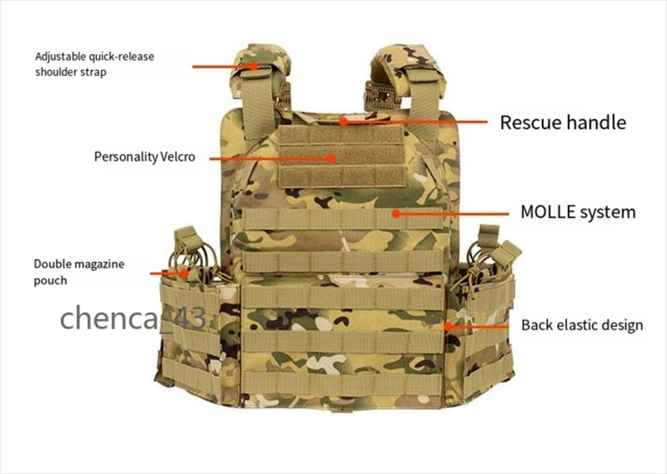 Tactical Vest Bulletproof Chest Rig Outdoor Multi Lightweight ...