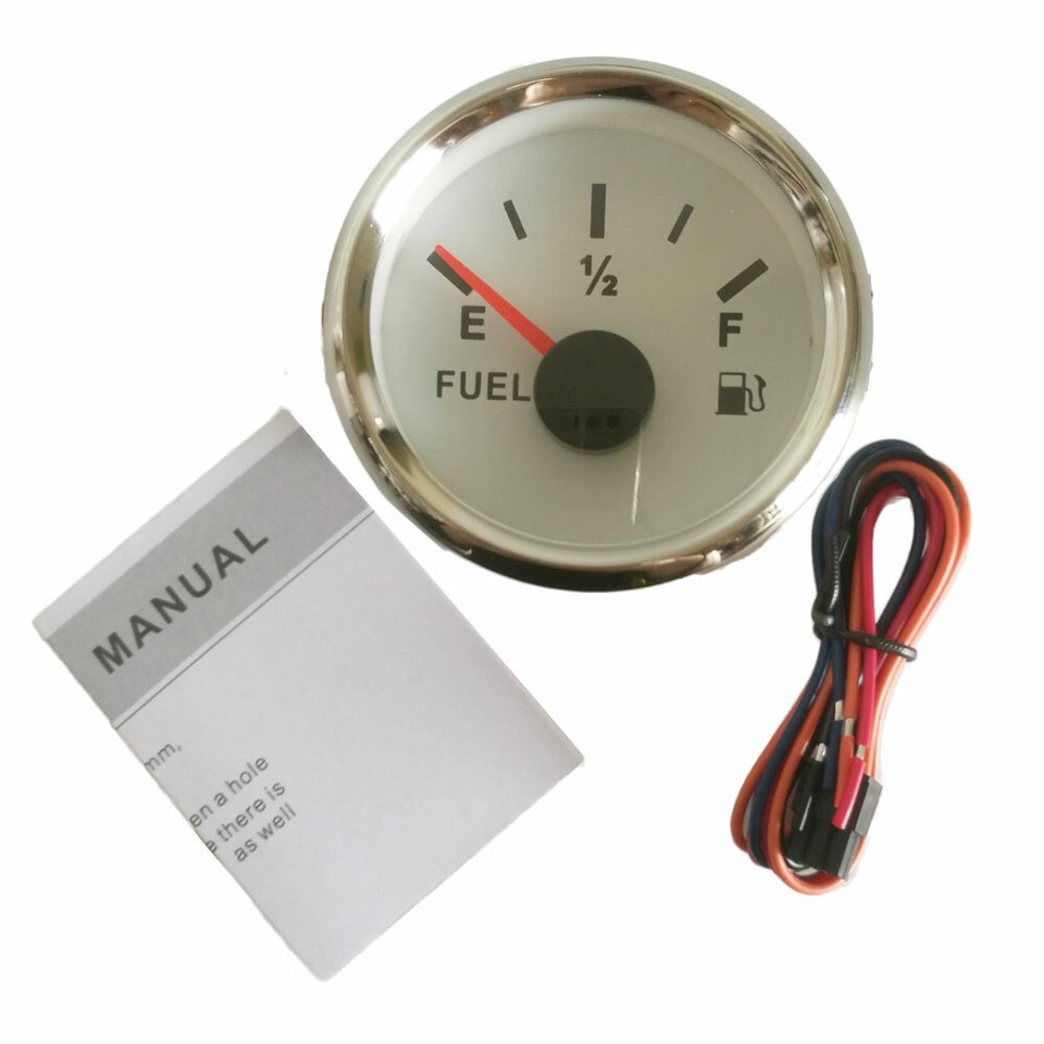 fuel gauge 0-90ohms E-F fuel level gauge red led for car truck marine ...