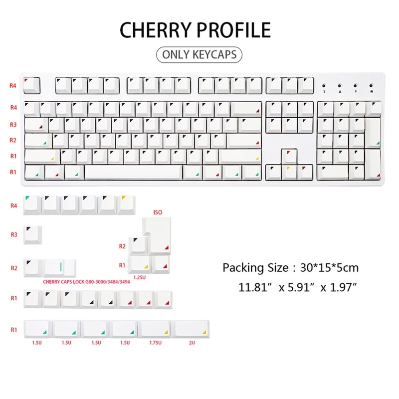 PBT Mechanical Keyboard Keycap Geometry 131 Keys Dye Sub Keycaps ...