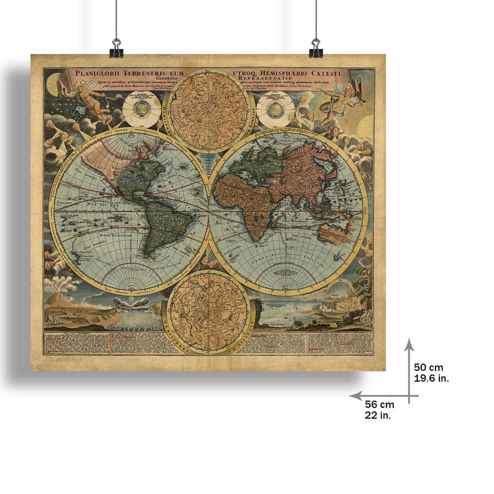 Vintage Style World Map Retro Map Home Decor Wall Art Map Poster 8 ...