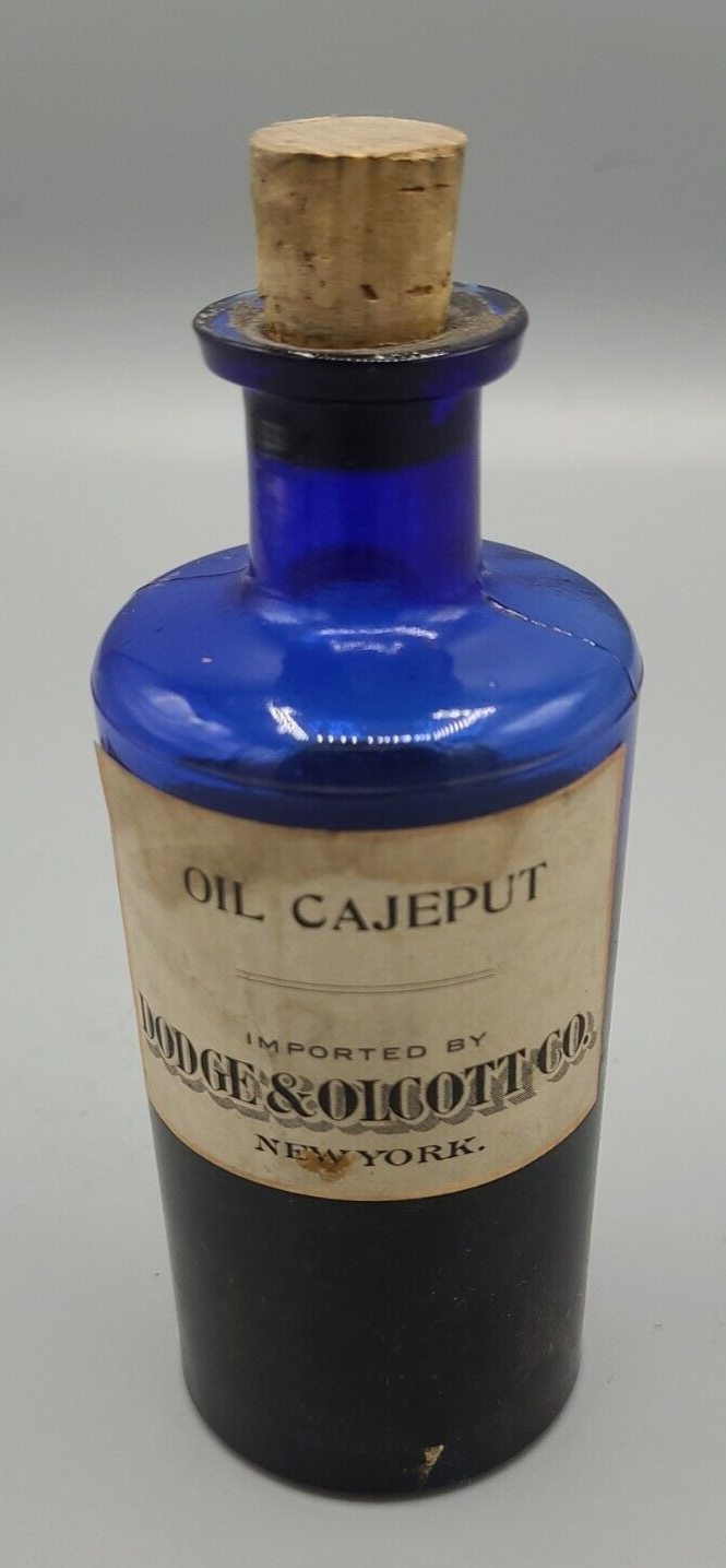 Antique Cobalt Medicine Bottle "Oil Of Cajeput" Dodge & Olcott Co ...