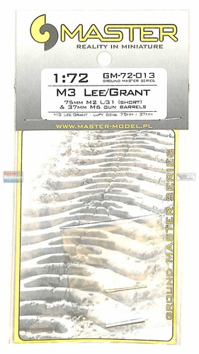 MASGM72013 1:72 Master Model M3 Lee/Grant 75mm M2 L/31 (Short) & 37mm ...
