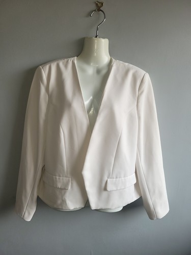LADIES JASPER CONRAN SIZE 18 WHITE OPEN FASTENING BLAZER JACKET GOOD ...