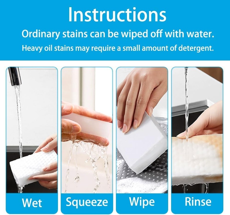 Magic Sponge Erasers 20 Pack, Extra Dense Melamine Foam Pads for Home ...