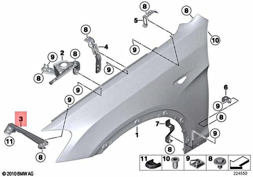 Genuine BMW X3 X4 M F25 F26 Holder Side Panel Front Bottom Left ...