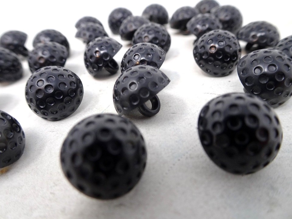 Vintage Black Half-Dome Dimpled Shank Buttons 12mm Lot of 2 B606 | eBay