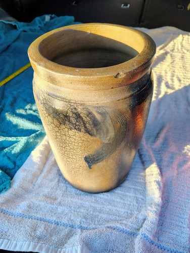 Antique American Blue Decorated Crock Salt Glaze Stoneware 19th Century ...