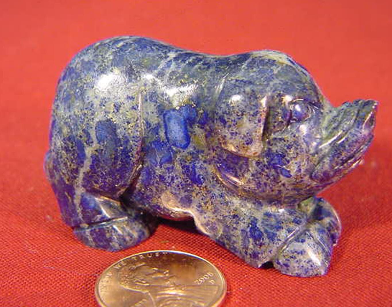 BUTW lapis lazuli pig hog stone carving 7150A | eBay