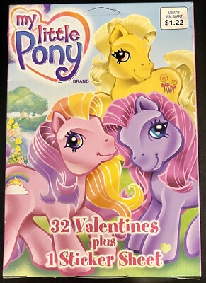G3 My Little Pony 2004 American Greetings VALENTINES & Sticker Sheet ...