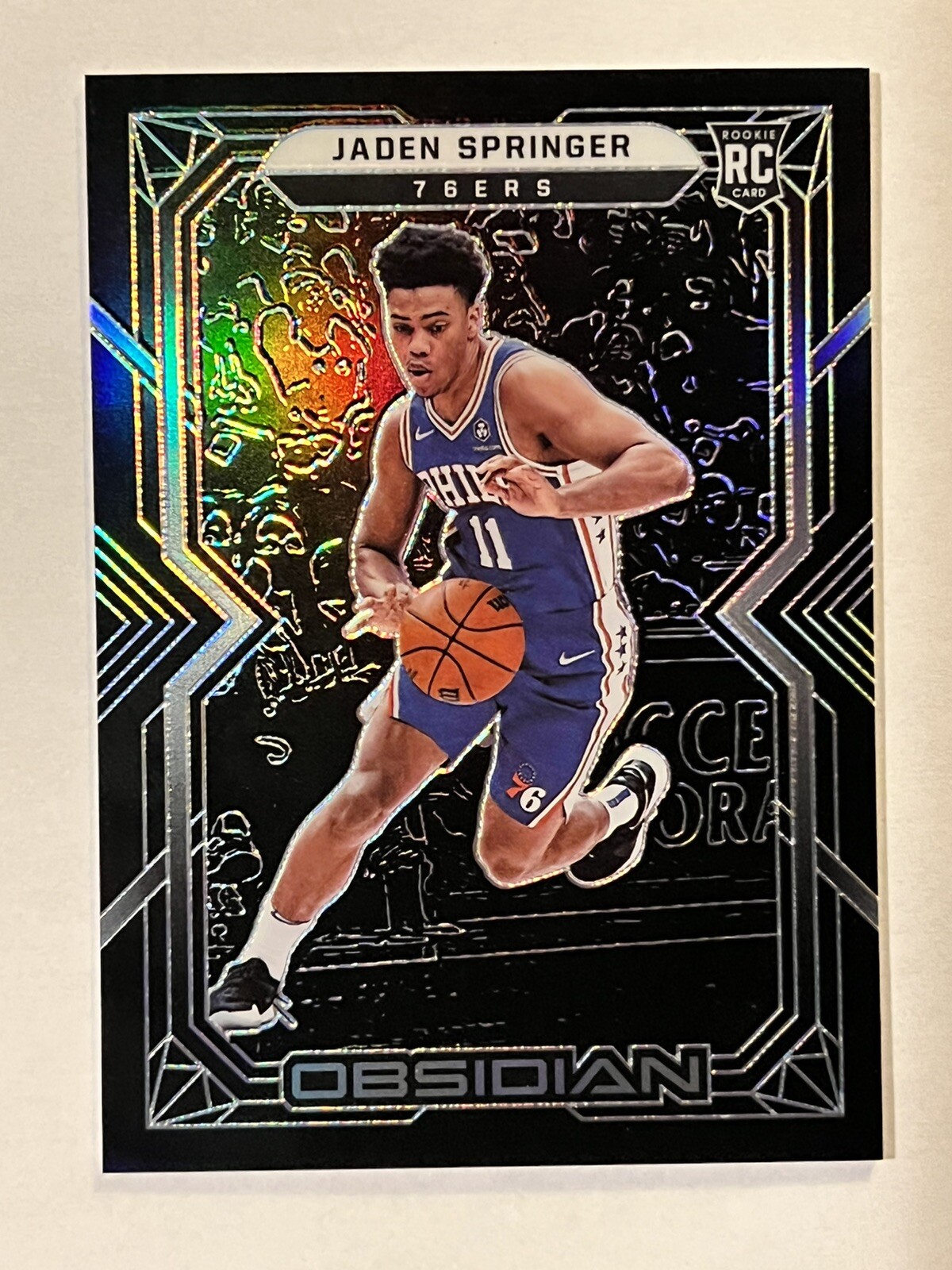 2021-22 Obsidian Philadelphia 76ers Jaden Springer RC #192 - SP Base ...