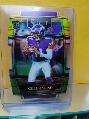 Kellen Mond GREEN YELLOW PRIZM DIE CUT ROOKIE RC 2021 Select Card #64 ...