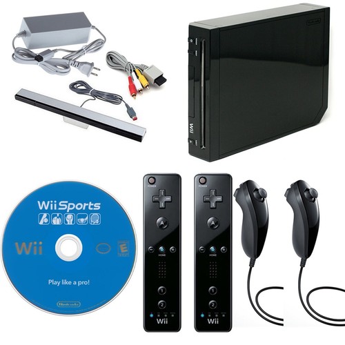 CHOOSE BUNDLE Black Nintendo Wii Console System Wii Sports Controller ...