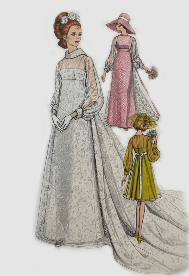 VOGUE BRIDAL DESIGN 2058 Wedding Gown & Bridesmaids Dress Sewing ...