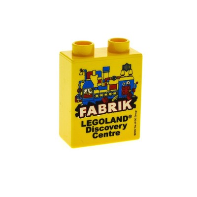 1x Lego Duplo Motif Brick 1x2x2 Yellow Printed Legoland FACTORY 2015 ...