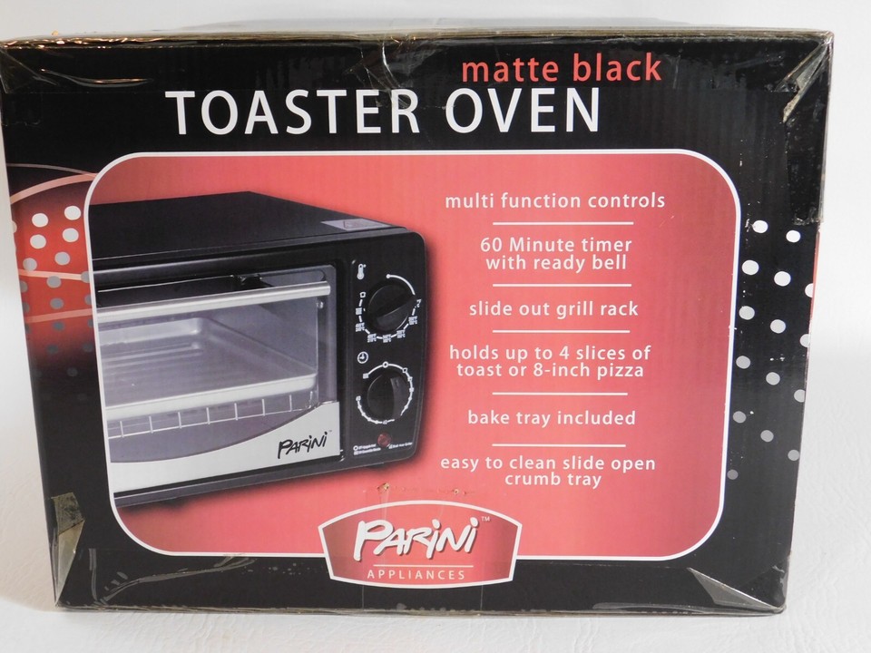 New Parini Toaster Oven Matte Black Pizza Toast - Read | eBay