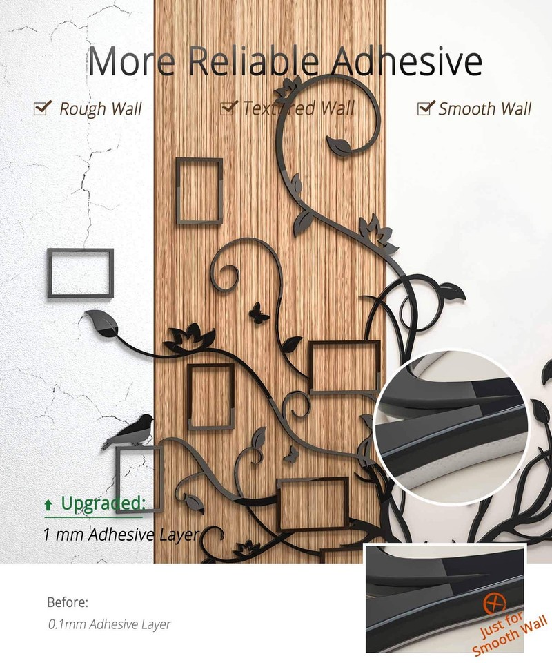 Antlers Family Tree Wall Decor for Living Room, 3D Removable Picture ...