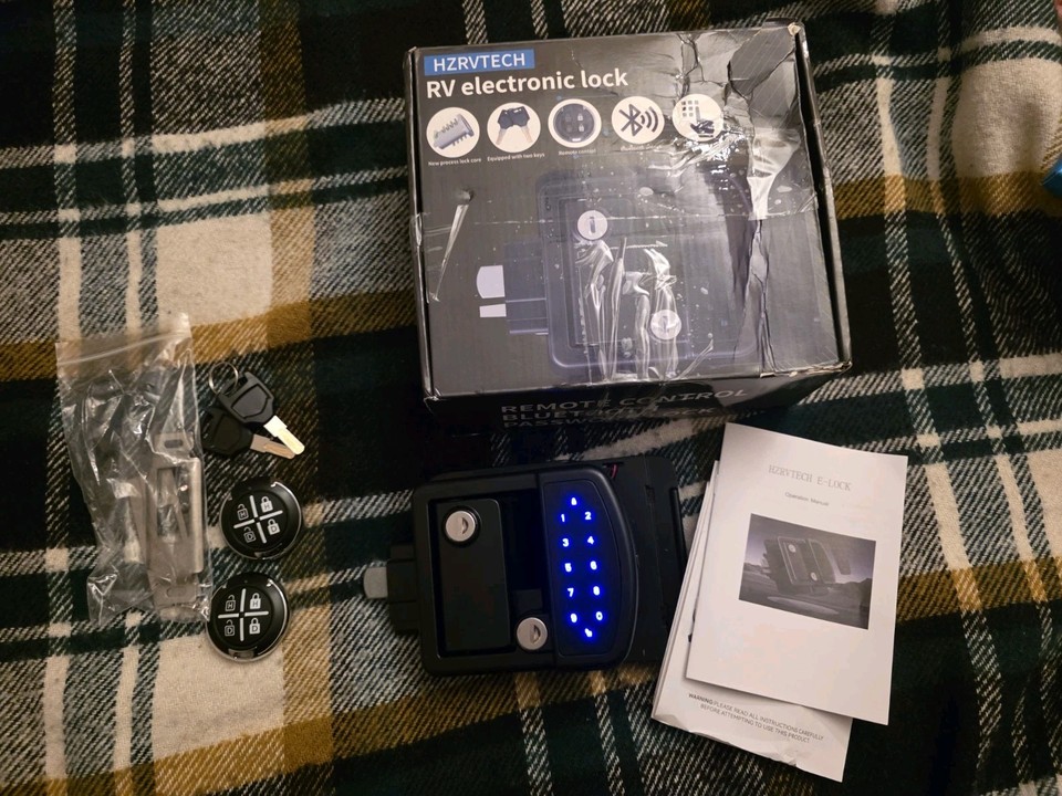 RV Lock Key Compact Keyless Entry Keypad Trailer w/ Keys And Bracket ...