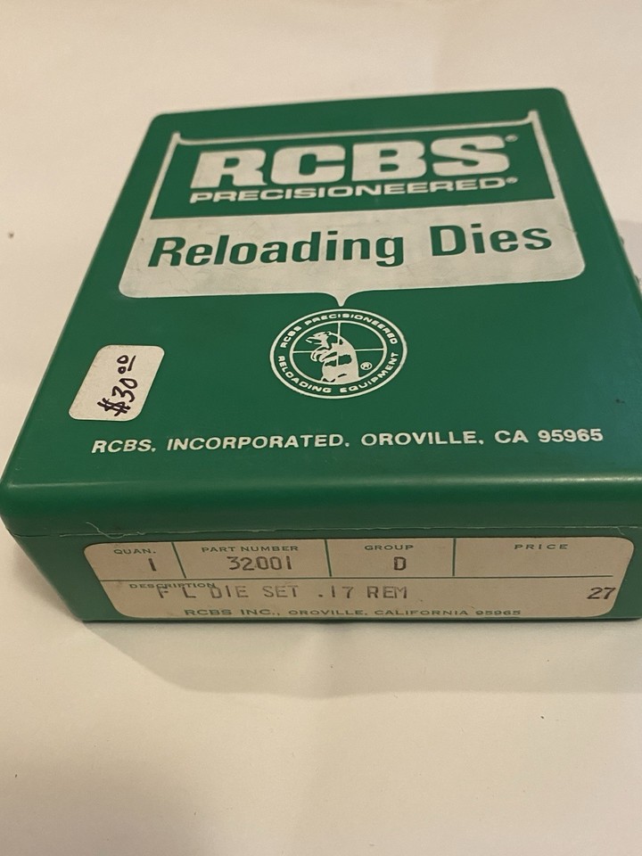 RCBS .17 Rem (NOT Fireball) FL 2 Die Reloading Set - Nice - pn 32001 | eBay