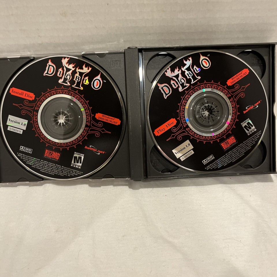 Diablo II Jewel Case 3 Disc Vintage Retro Video Game (PC, 2000 ...