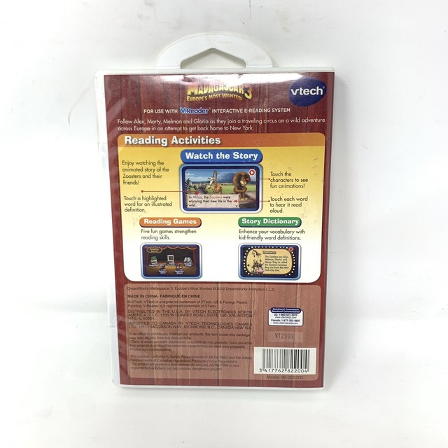 VTech VReader Interactive Game in Case Madagascar 3 Europes Most Wanted ...