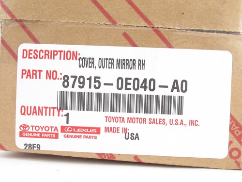 Genuine OEM Toyota 87915-0E040-A0 Passenger Side Mirror Cover 2014-17 ...