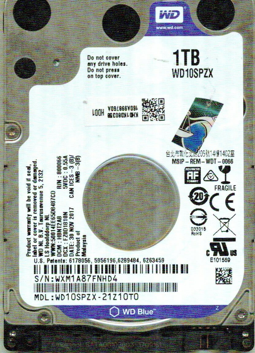 WD10SPZX-21Z10T0, HBNT2AB WESTERN DIGITAL SATA 1TB WXM1 NOV 2017 | eBay