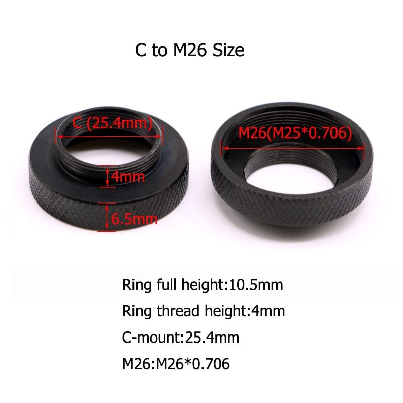 C mount 25.4mm to RMS M25 M26 M27 M42 Microscope Objective Lens Adaptor ...