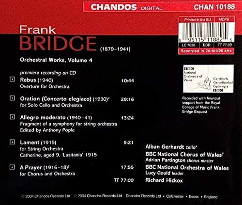 Frank Bridge: Orchestral Works, Vol. 4 - Richard Hickox (CD, 2004 ...