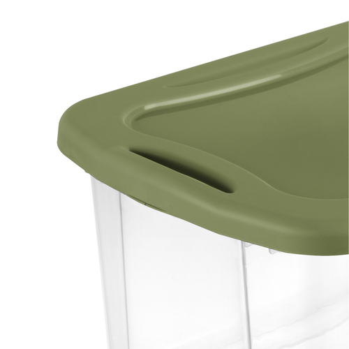 New 40 Qt. EZ Carry Plastic Tote Box Storage Clear Sage Green Set of 6 ...