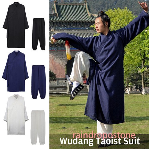 Wudang Taoist Robe Kung Fu Martial Arts Wing Chun Tai Chi Linen Uniform ...