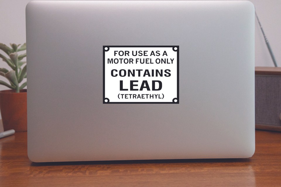 CONTAINS LEAD GAS PUMP DECAL GASOLINE Vinyl Sticker |10 Sizes!! with ...