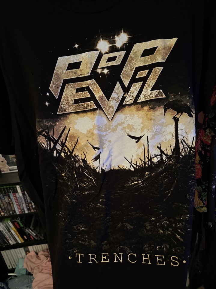 Pop Evil Black Shirt ‘Trenches’ Song Single Onyx 2013 Tultex T-Shirt XL ...