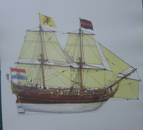 Historische Segelschiff Aufdruck ~ Dutch Brigantine 1660 | eBay.de